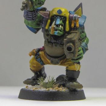 CoolMiniOrNot - Ork 'ardboy with Grot Skull Motif by txborntxproudks