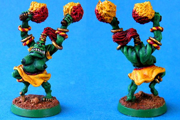 CoolMiniOrNot - Blood Bowl converted orc Cheerleader by traveller