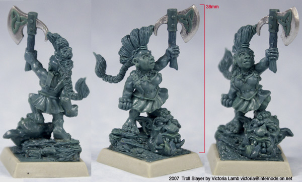 CoolMiniOrNot - Female Dwarf Troll Slayer by victoria